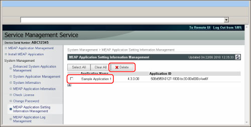 Managing Application Setting Information - Canon imagePRESS C800/C700 ...