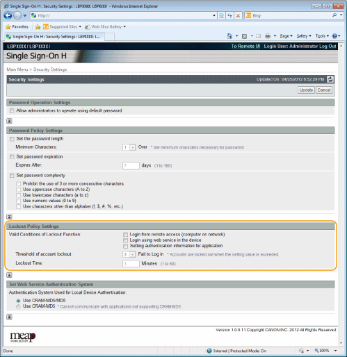 Setting the Lockout Function - imageRUNNER LBP3580 e-Manual