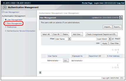 Managing Roles Using User Authentication - ACCESS MANAGEMENT SYSTEM ...