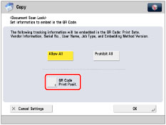 Document Scan Lock (QR Code) - Canon imageRUNNER ADVANCE 4251/4245/4235 ...